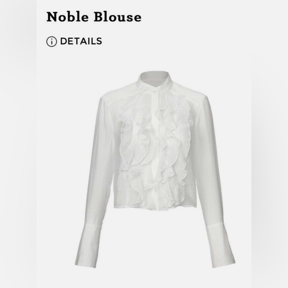 CAbi | Tops | Cabi Euc Noble Blouse Off White Style 4537 Size L Ruffles ...